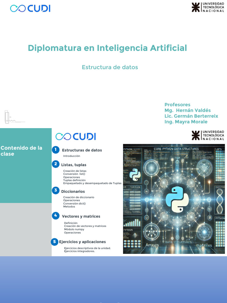02 Diplomatura En Ia Estructura De Datos Pdf Matriz Matemáticas