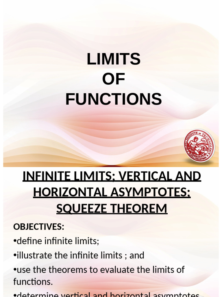 L5 Infinite Limits Squeeze Theorem Pdf Asymptote Function Mathematics