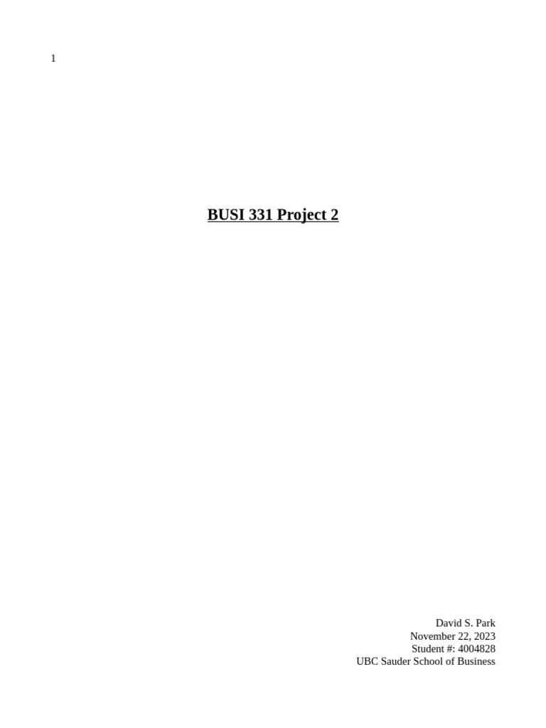 BUSI 331 - Project 2 | PDF | Lease | Refinancing
