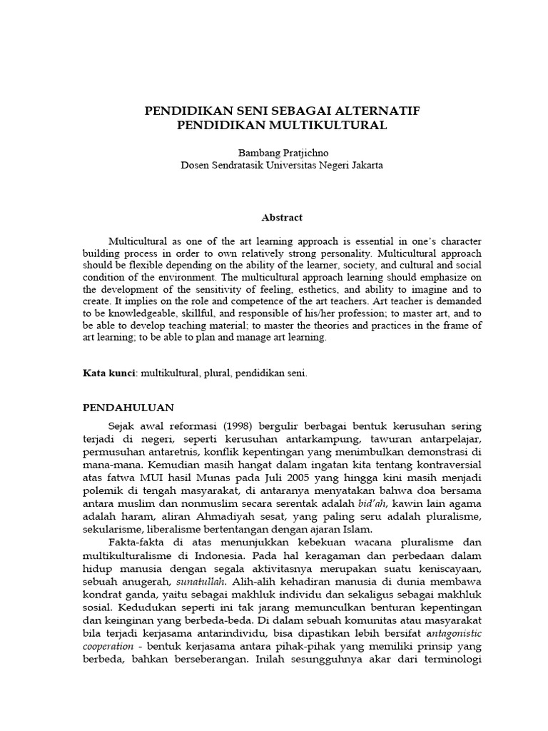 ID Pendidikan Seni Sebagai Alternatif Pendi | PDF