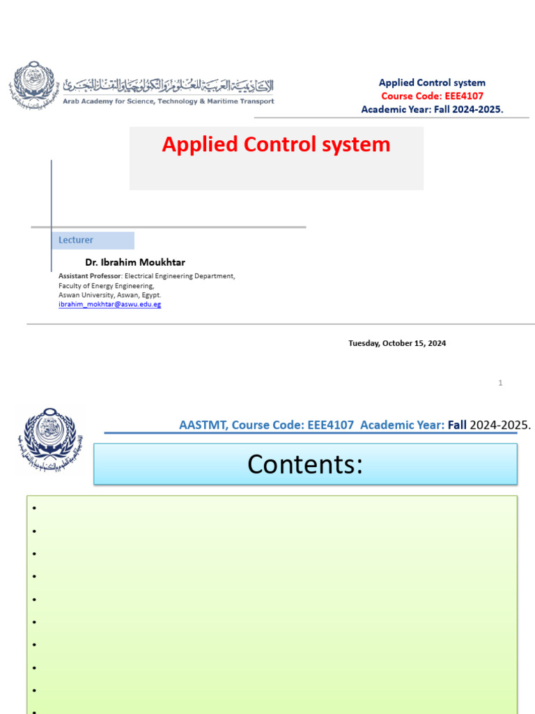 Applied Control System Lecture 3 | PDF | Operational Amplifier | Amplifier