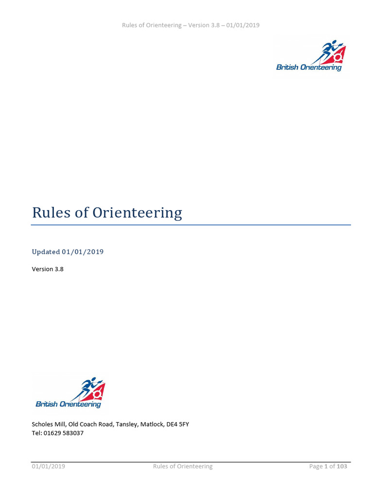 Rules of Orienteering 20190101 v3.8 | PDF