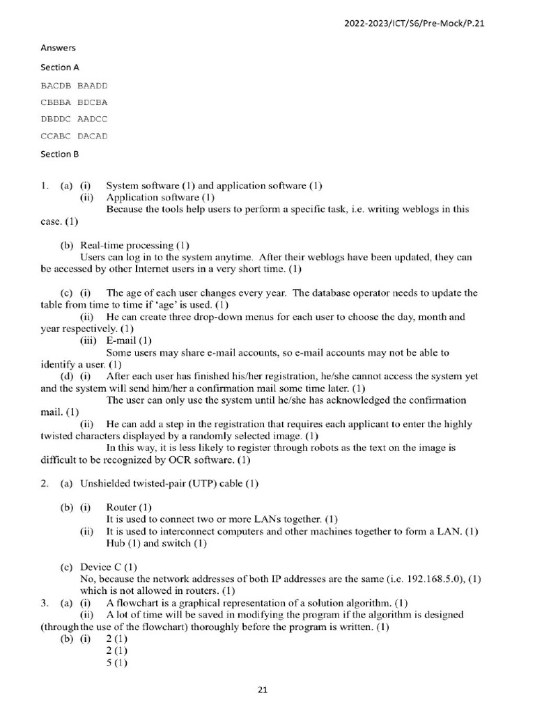PLKVKTCSFC - F6 - 2022-2023 - ICT Pre-Mock Ans - Kuok Kelly | PDF