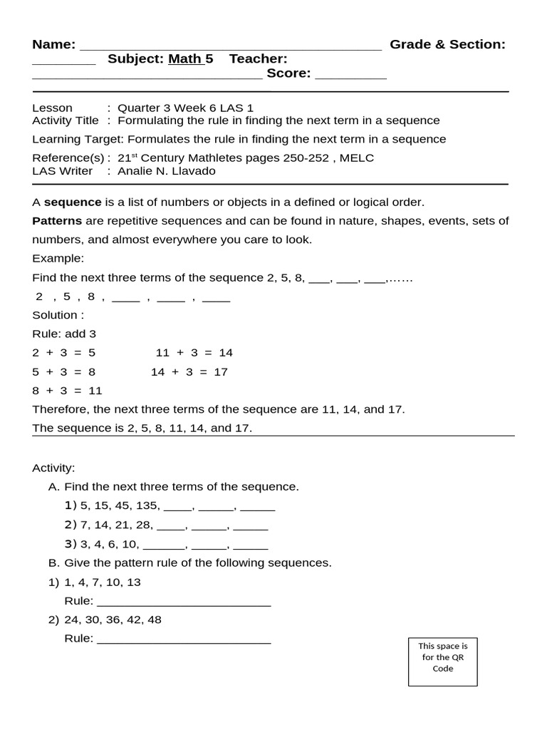 MATH5 - Q3 - W6 - LAS1 Final | PDF