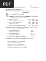 Percentage Base and Rate Worksheet 1 | PDF