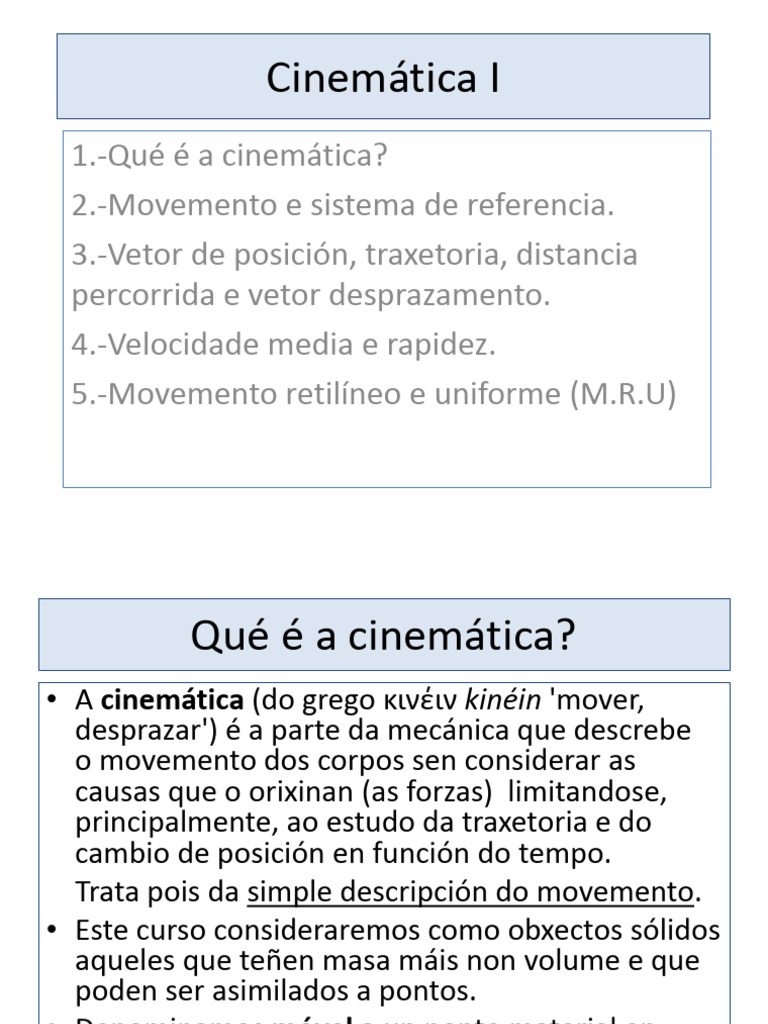 Cinemática I | PDF