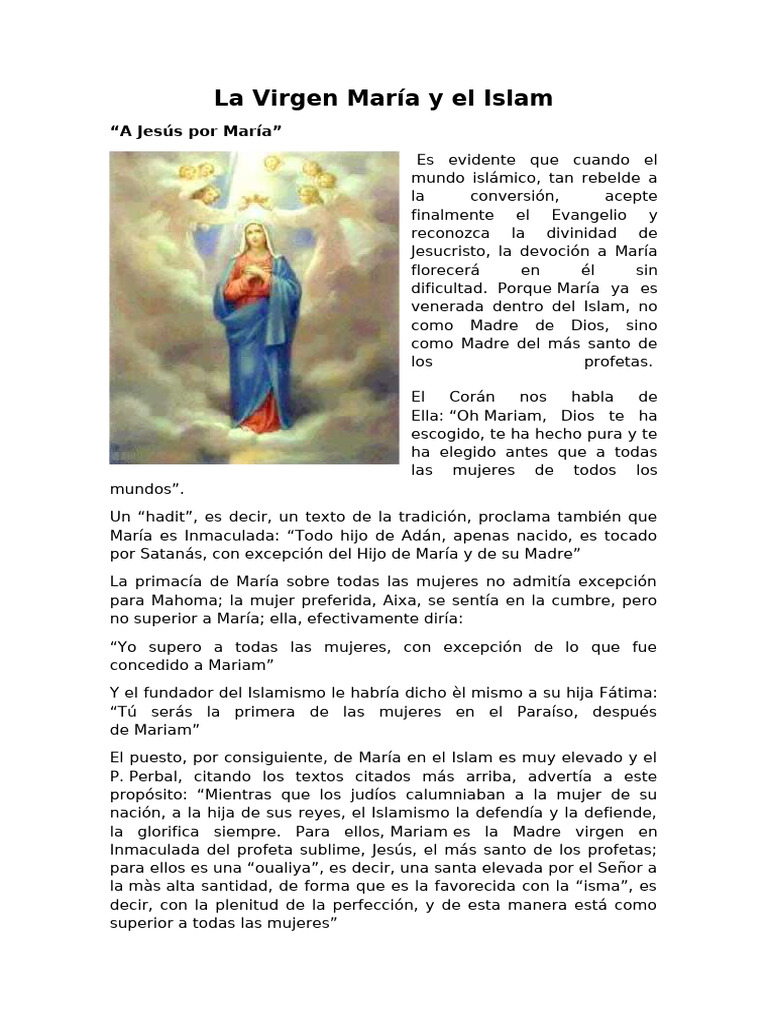 La Virgen María y El Islam | PDF | María, madre de Jesús | Mahoma