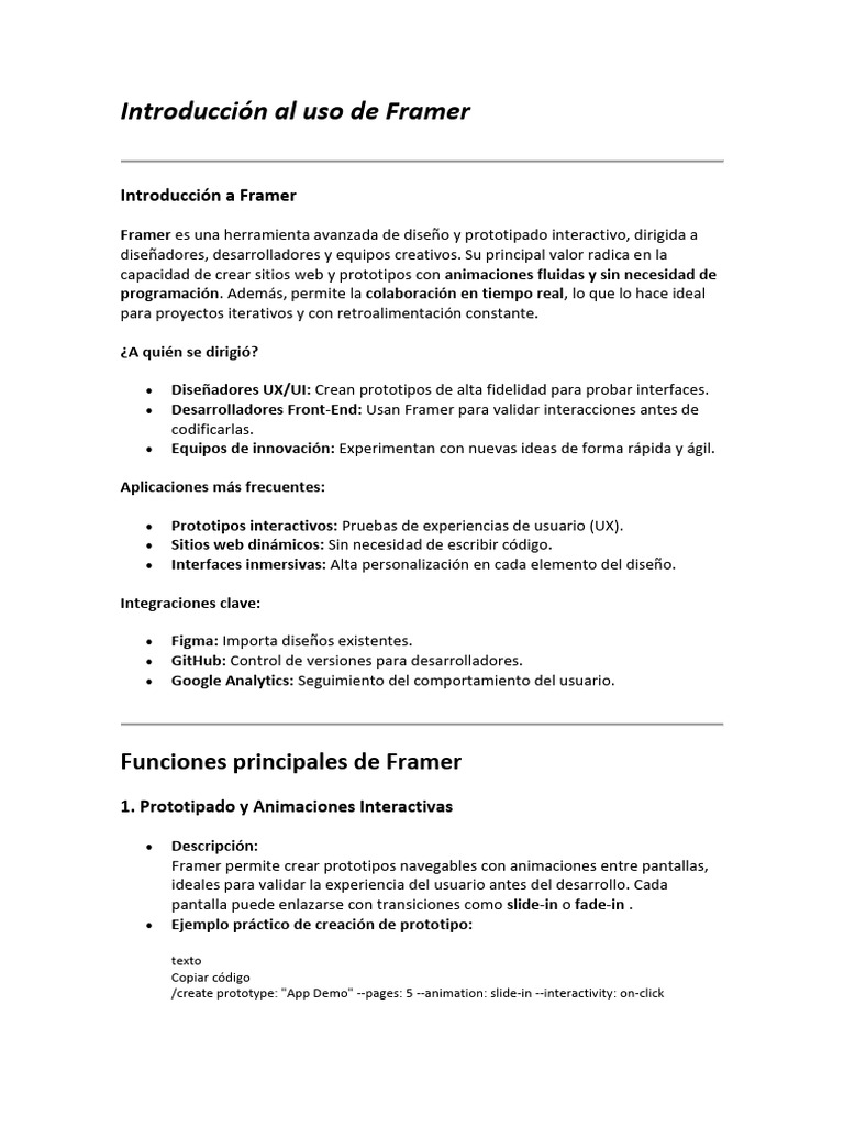 Introducción A Framer | PDF | Aplicación movil | Sitios web