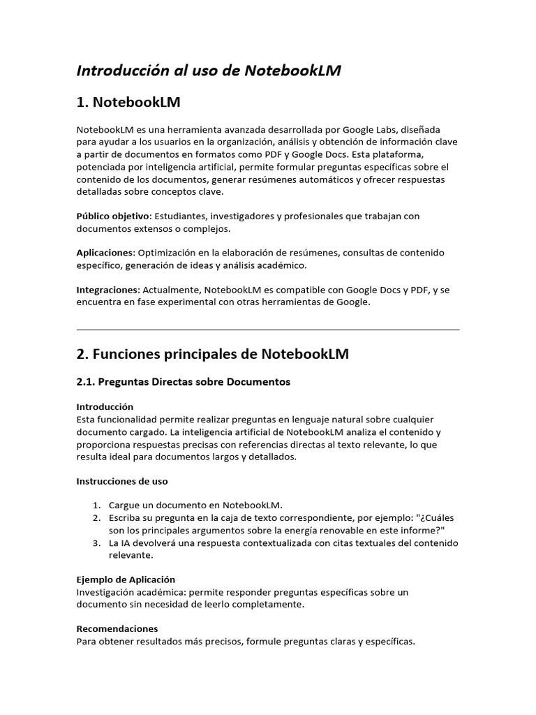 Introducción A NotebookLM | PDF | Inteligencia artificial | Inteligencia (IA) y semántica