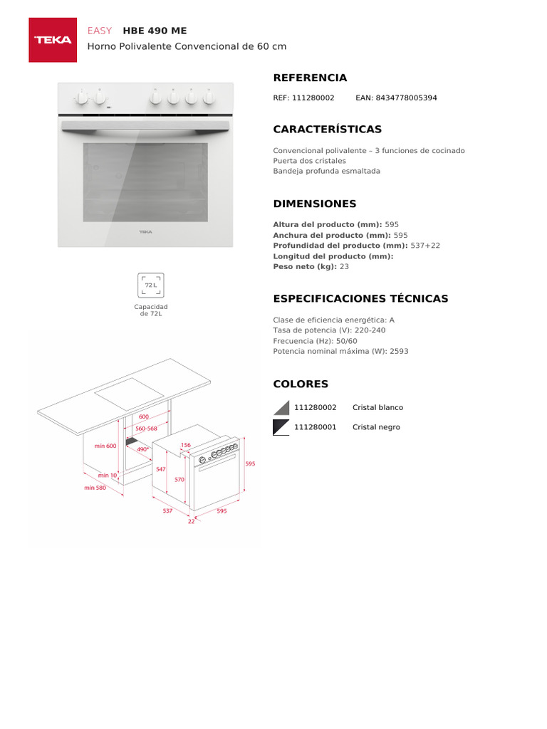 Teka Es ES HBE-490-ME | PDF