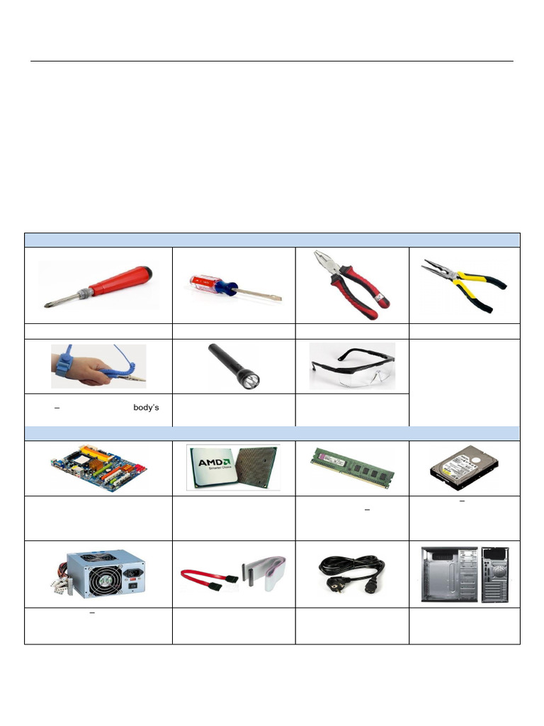 Student Handout How To Assemble and Disassemble PC | PDF | Computer ...