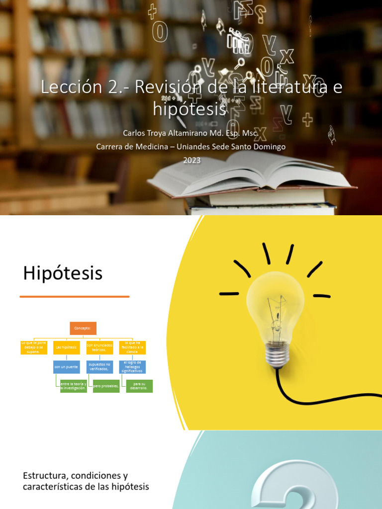 Lección 2 - Revisión de La Literatura e Hipótesis | PDF | Hipótesis ...