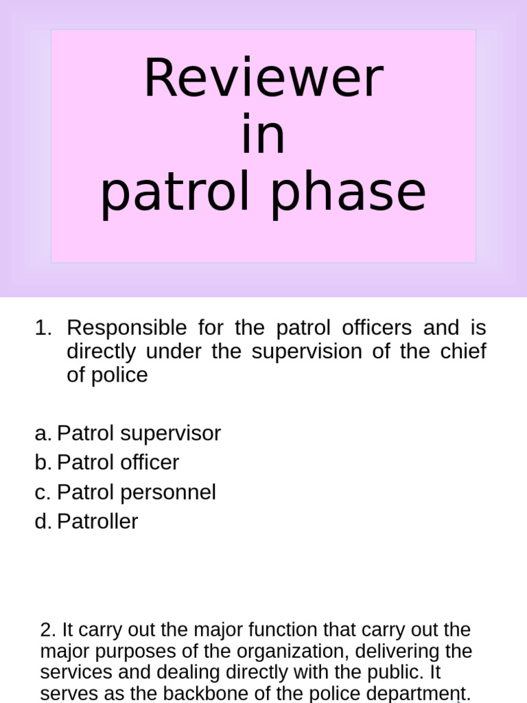 Patrol Operations and Police Structure Guide | PDF | Police | Police ...