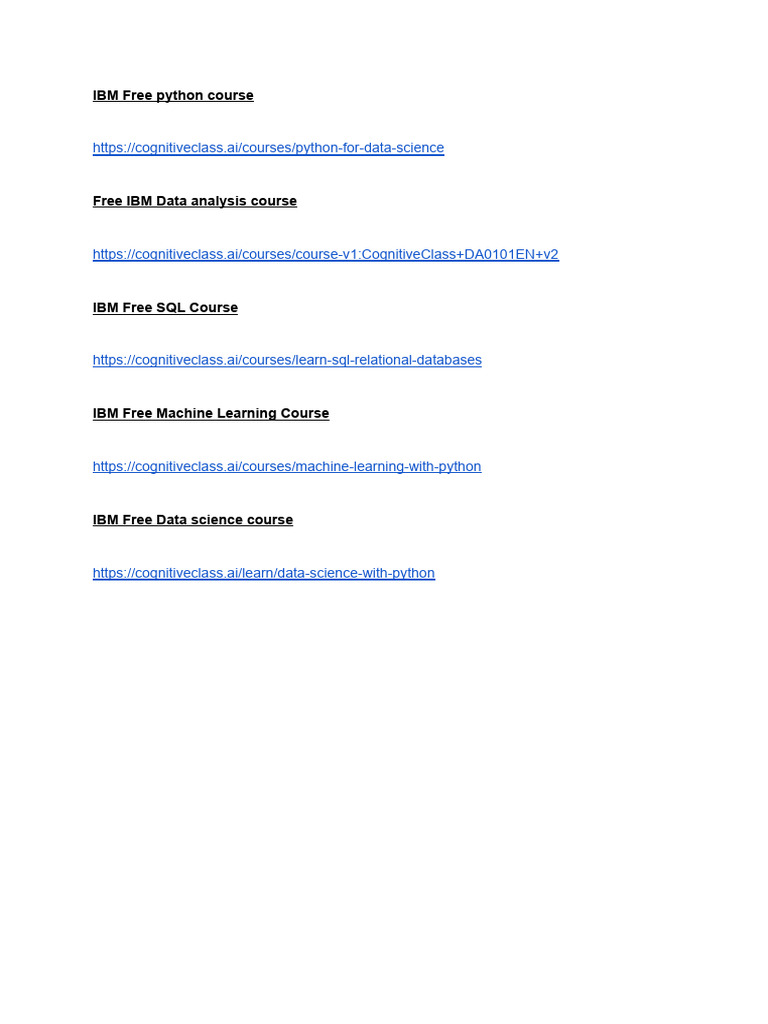 IBM Free Courses for Data Science | PDF | Art