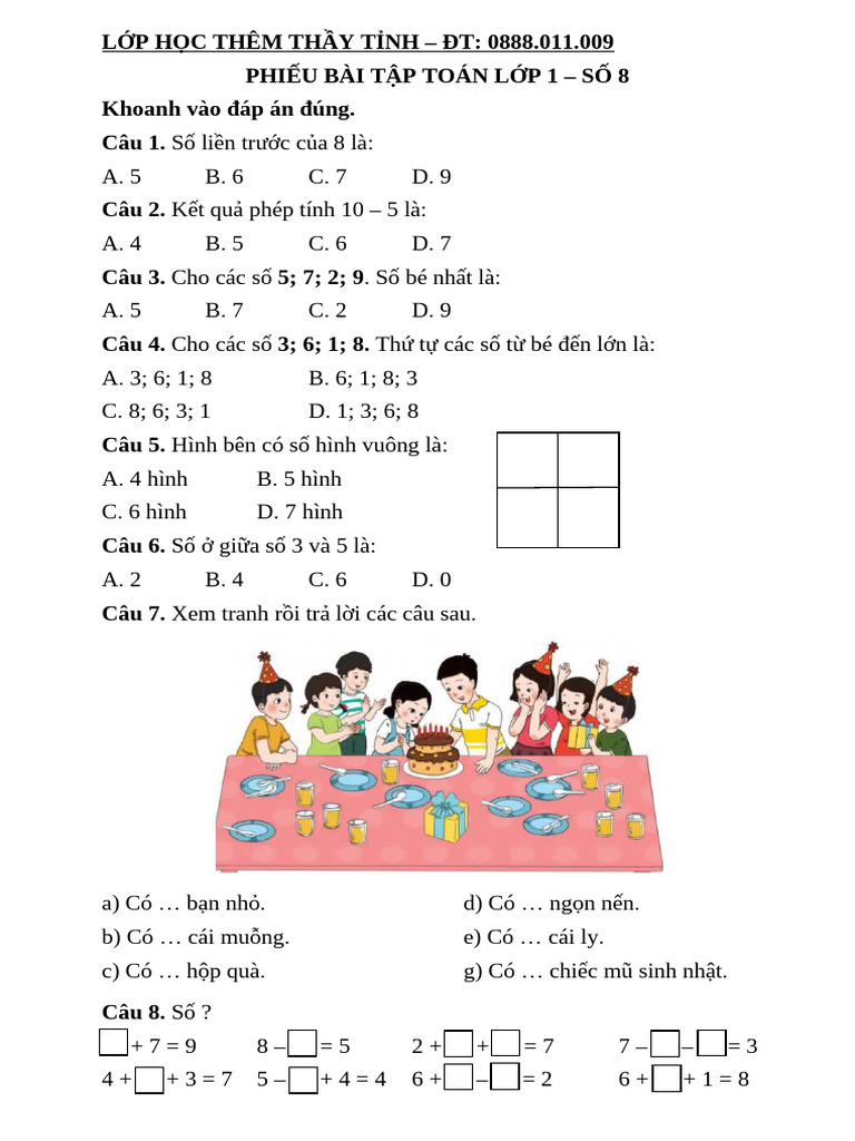 BT Toan 1 So 8 | PDF