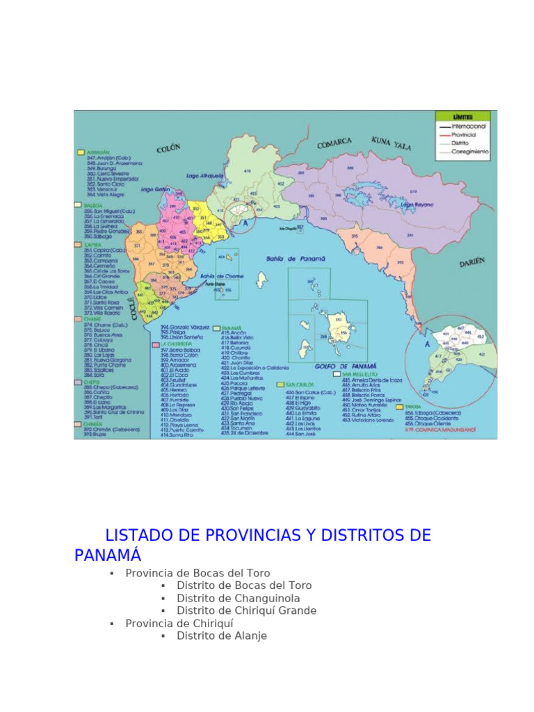 Distritos de la Provincia de Panamá | PDF | Panamá