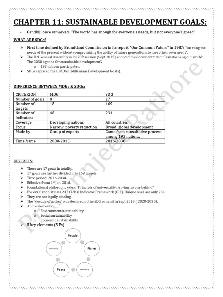 Survey SDG (Sample Notes For Mains + Notes) | PDF | Millennium ...