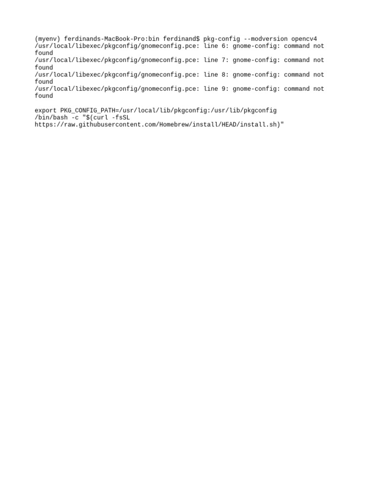 Troubleshooting OpenCV pkg-config Errors | PDF