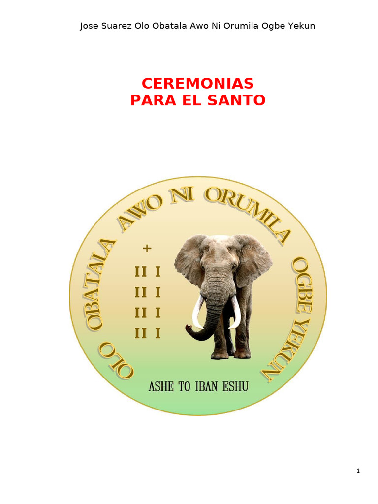 Ceremonias para El Santo | PDF | Santeria