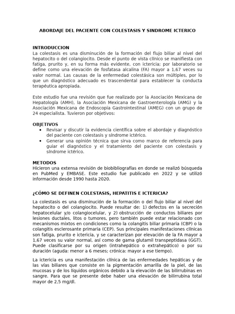 Abordaje Del Paciente Con Colestasis y Sindrome Icterico | PDF ...