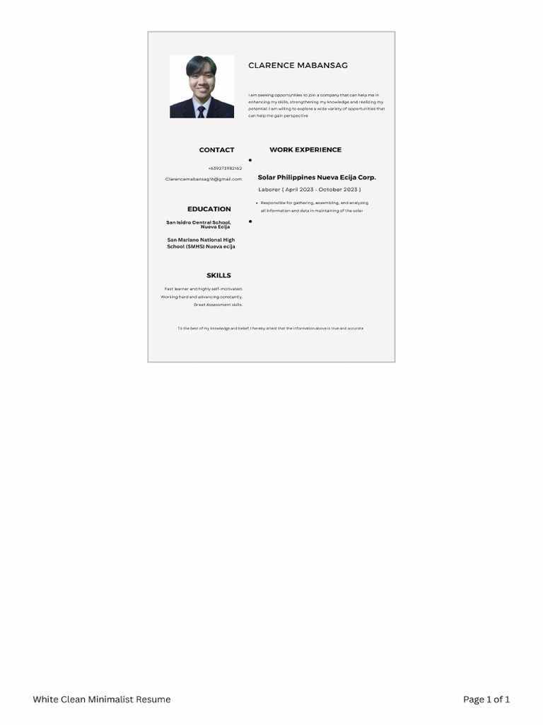 White Clean Minimalist Resume - 20240602 - 101533 - 0000 | PDF