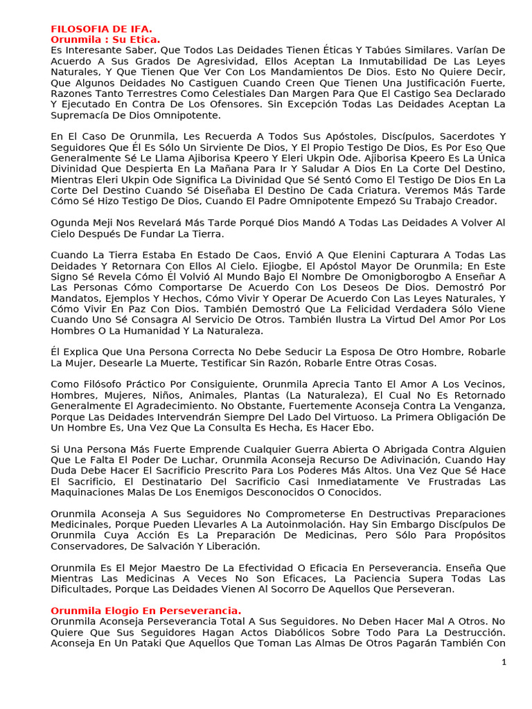 Filosofia de Ifa | PDF | Dios | Deidades