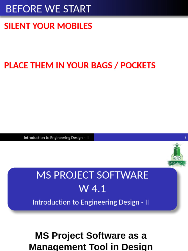 W 4.1 - MS Project Software | PDF | Computing