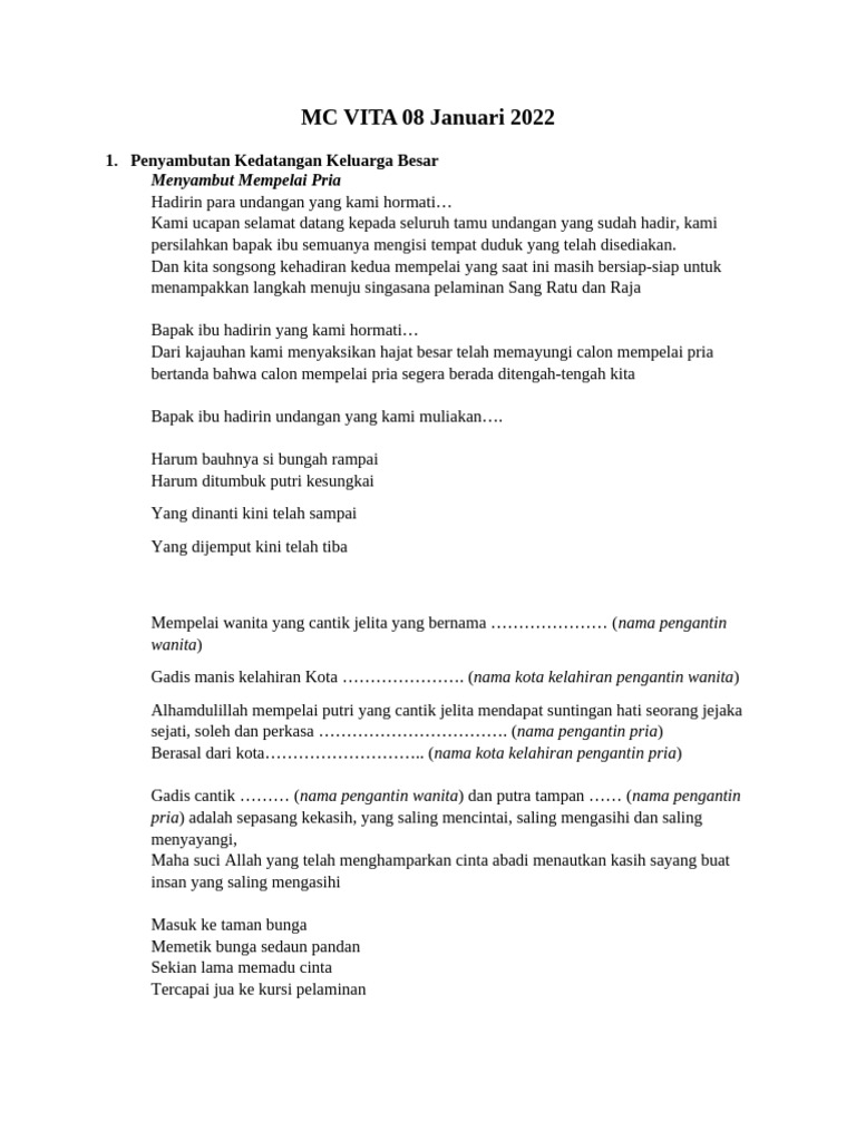 Mc Nikahan Vita | PDF