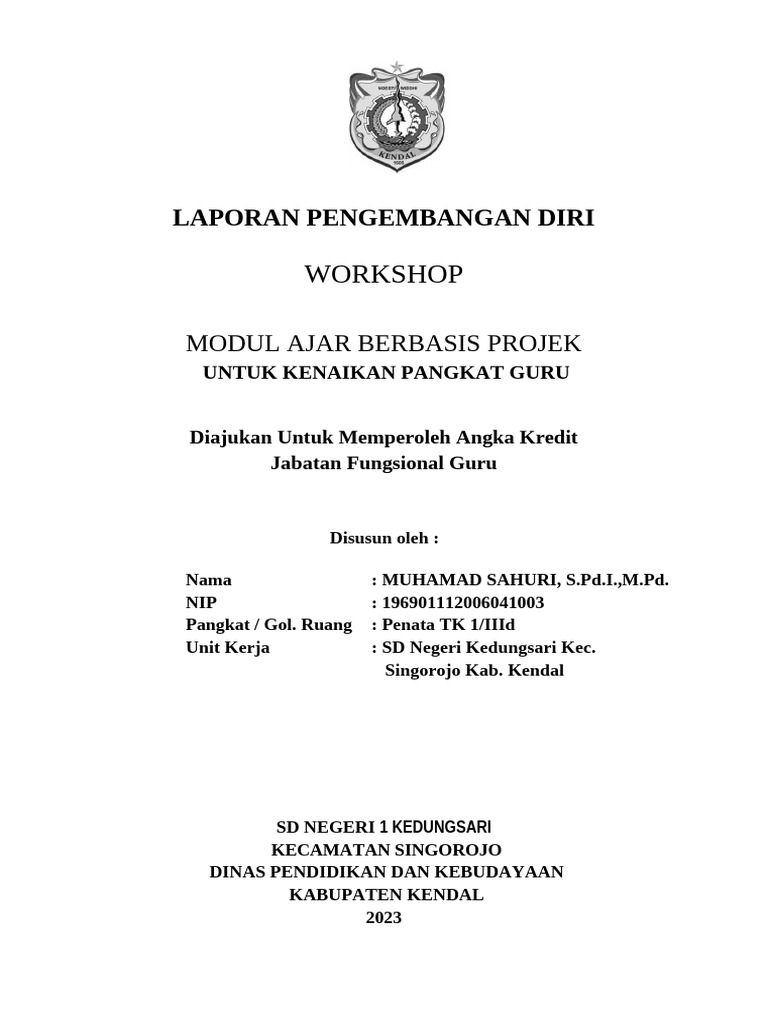 LAPORAN PD Workshop Modul Ajar Sahuri | PDF