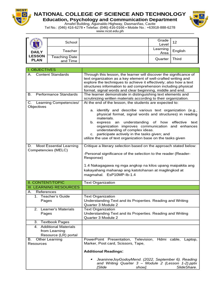 DLP For CT Demo - Sheena (Draft Need To Be Check) | PDF | Learning | Theory