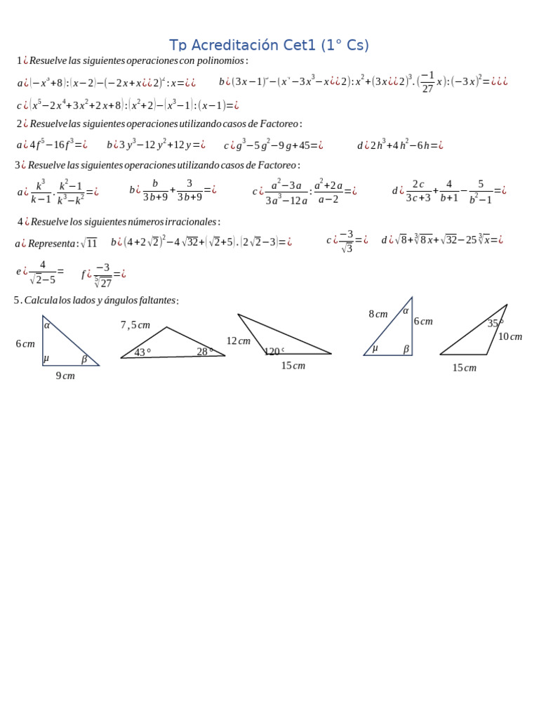 TP Acreditación Cet1 (1° CS) | PDF | Álgebra