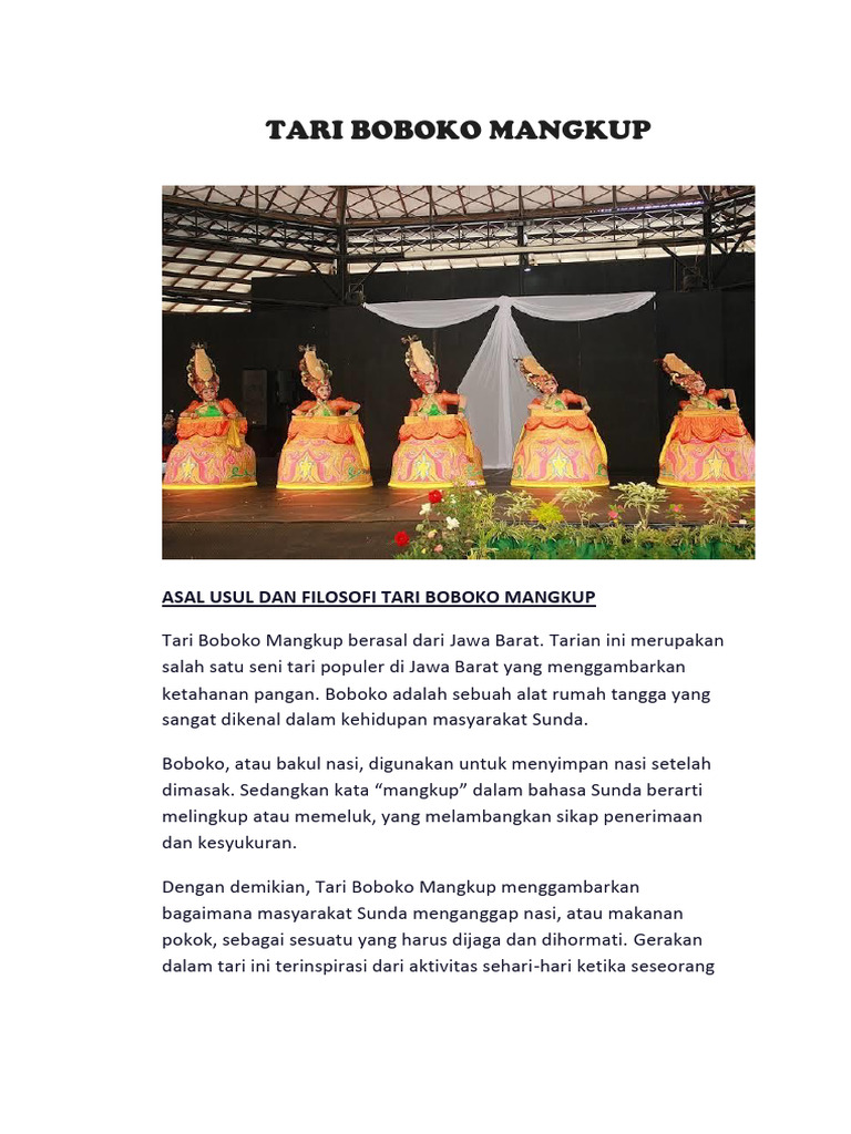 Filosofi Tari Boboko Mangkup Sunda | PDF