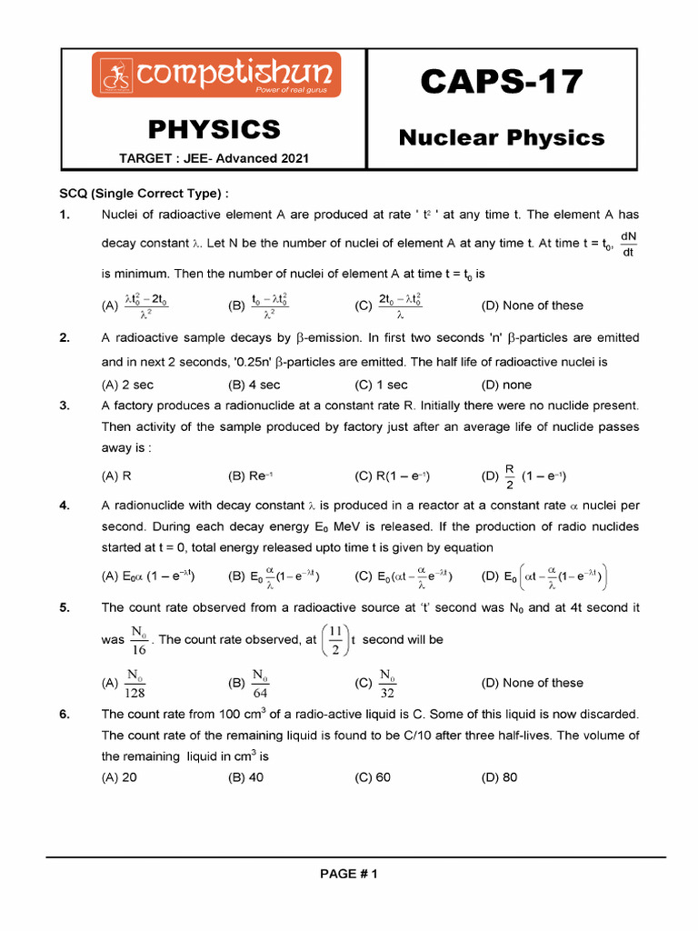 Physics CAPS-17 | PDF