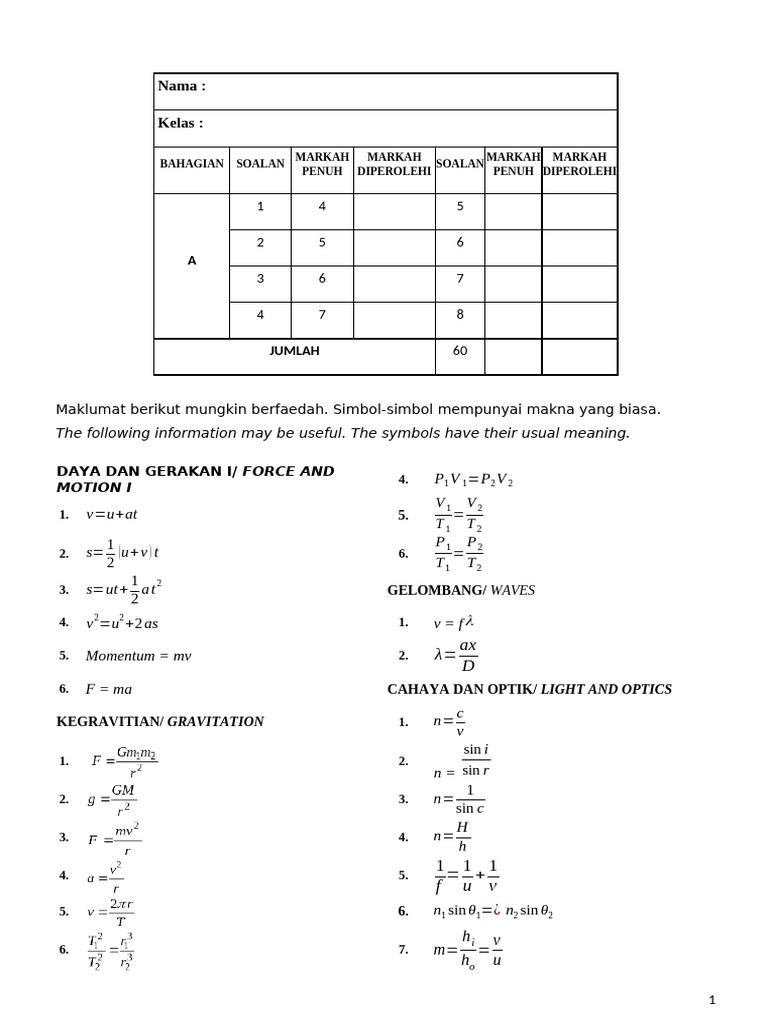 Ujian K2 BHGN A F5 | PDF