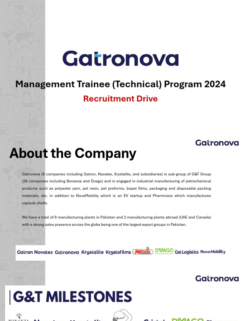 Gatronova Trainee Program (Technical) 2024 | PDF | Materials ...