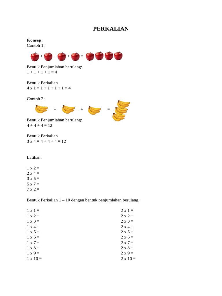 Konsep Perkalian | PDF