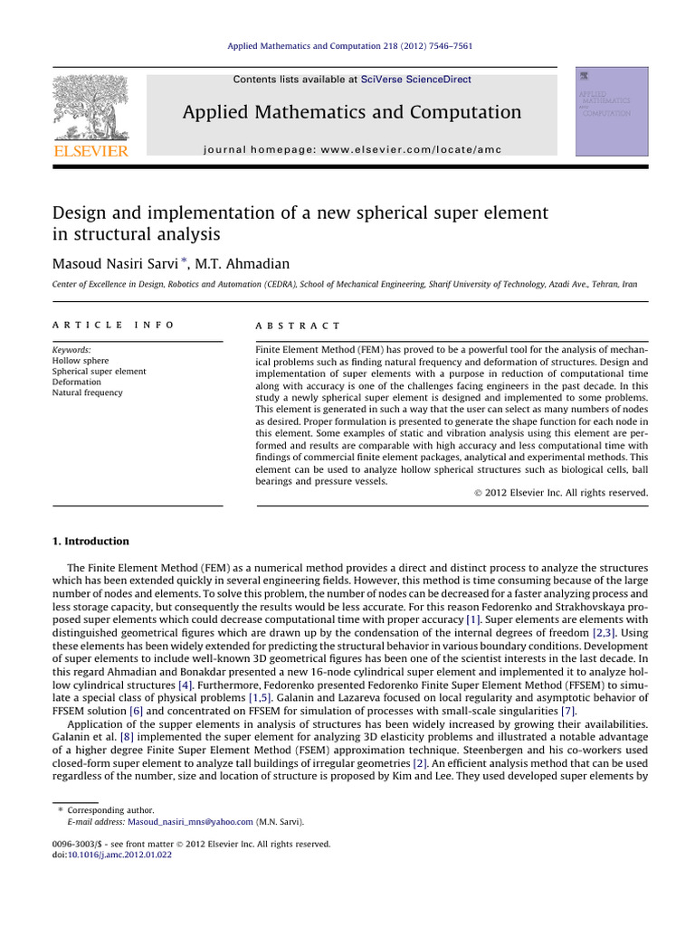 Spherical Super Element for FEM Analysis | PDF | Sphere | Orbit