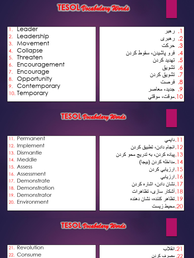 TESOL Vocabulary | PDF