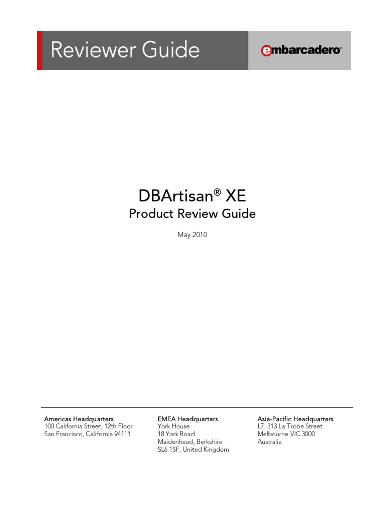 Dbartisan Reviewers Guide | PDF | Databases | Sql
