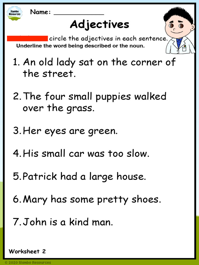 Grade 2 Adjectives Worksheet 2 | PDF | Language Arts & Discipline