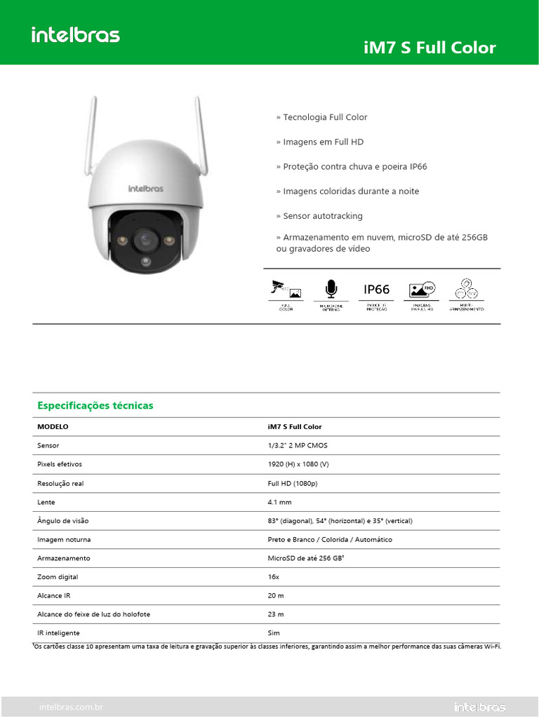 Datasheet - IM7 S Full Color - Câmera Externa Inteligente Full HD Wi-Fi ...