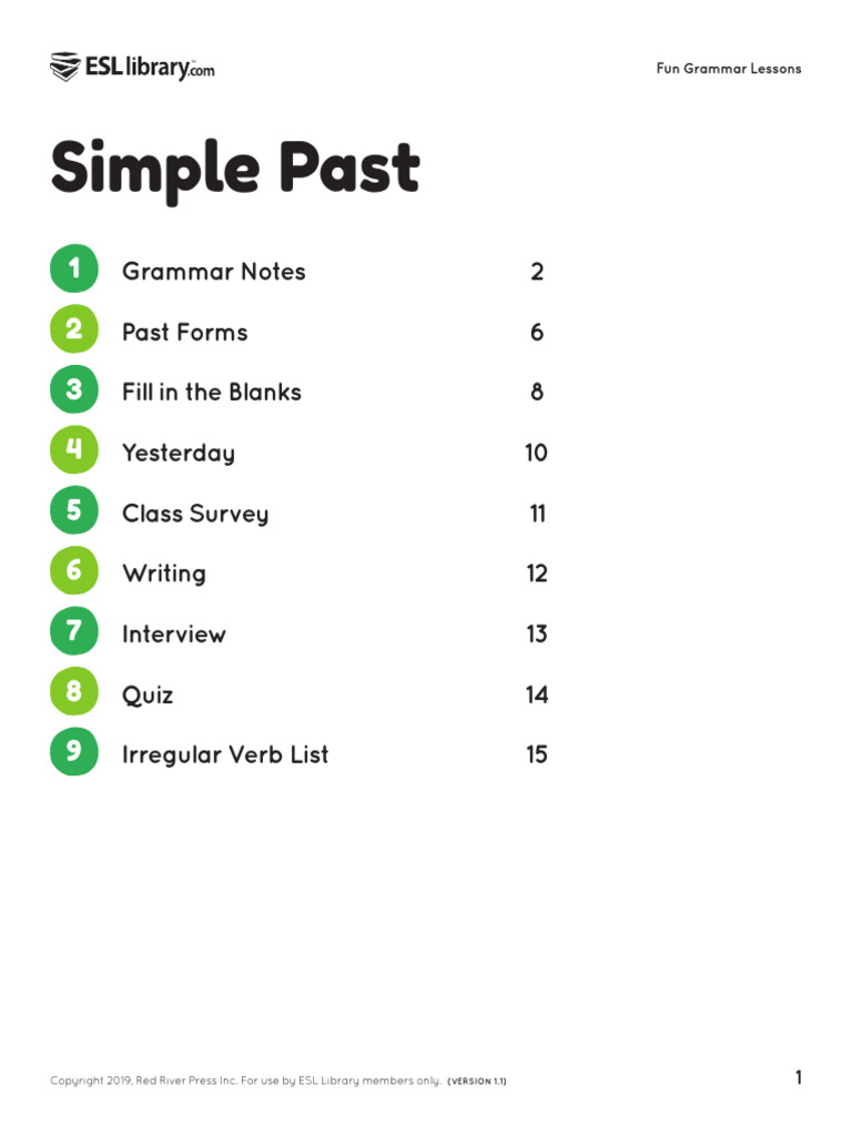 simple_past_lesson | PDF | Verb | English As A Second Or Foreign Language