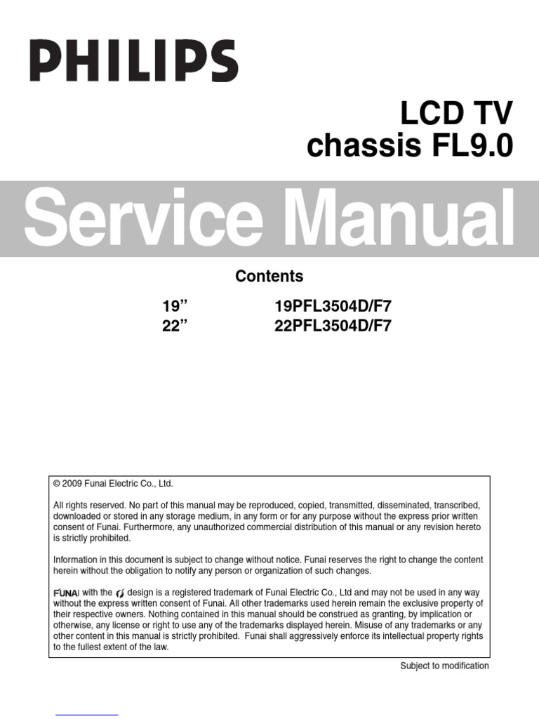 Philips 19" & 22" LCD TV Manual | PDF | Soldering | Electrical Connector
