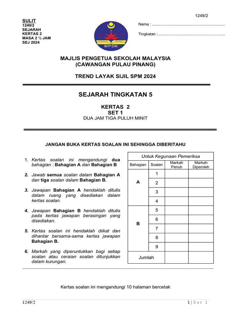 2024 k2 Soalan (Penang) | PDF