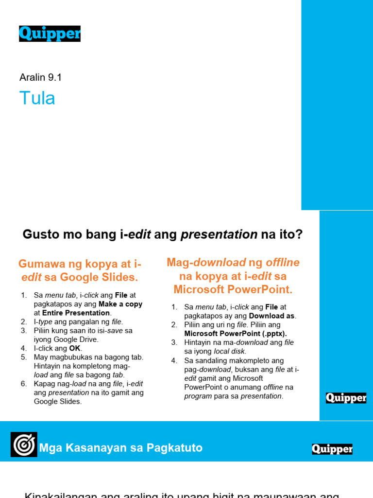 ME Fil 8 Tula For Students | PDF