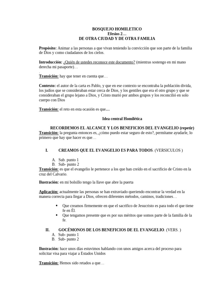 Ejemplo Bosquejo Homiletico Final | PDF | Cristo (título) | Evangelios