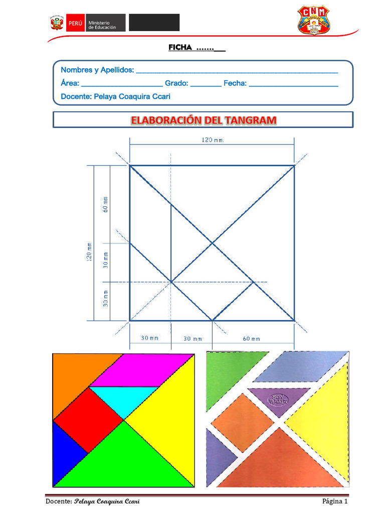 Ficha de Elaboración del Tangram | PDF