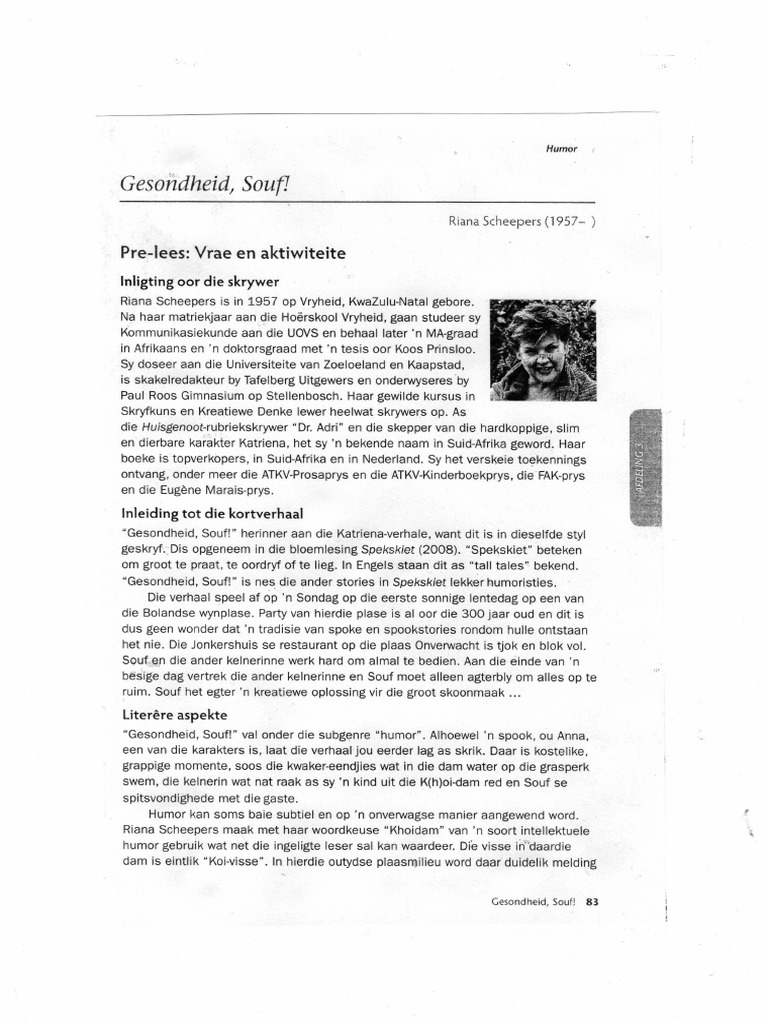 Gesondheid Souf Kortverhaal | PDF