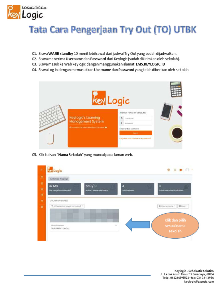 Tata Cara Pengerjaan Try Out UTBK TP 24-25 | PDF