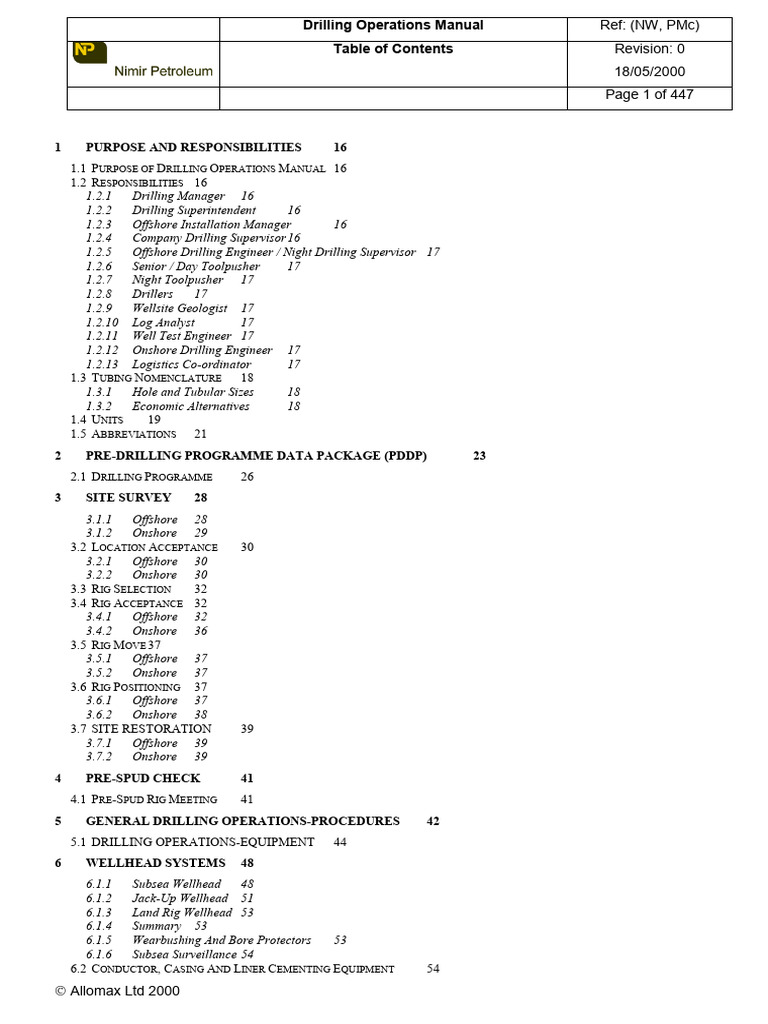 Drilling Operations Manual | PDF | Casing (Borehole) | Oil Well